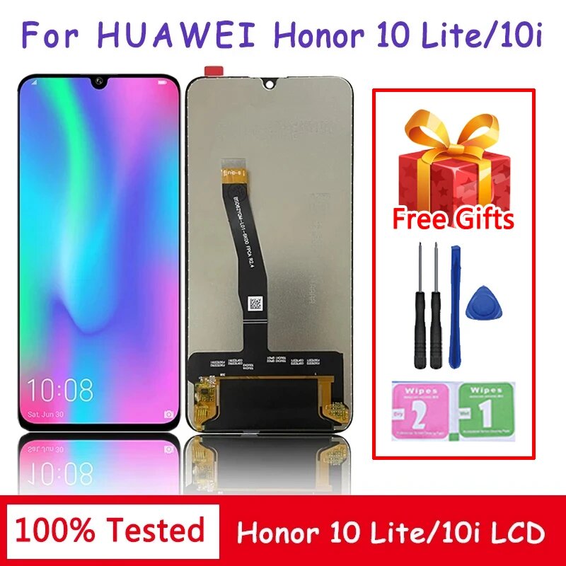 ЖК-дисплей для Huawei Honor 10 Lite, 6,21 дюйма, с сенсорным экраном Black NO Frame
