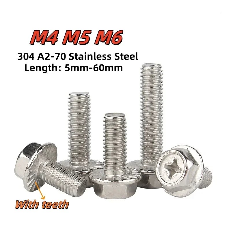 Фланцевые болты Phillips из нержавеющей стали M4 M5 M6 M5 8mm, QTY-10pcs