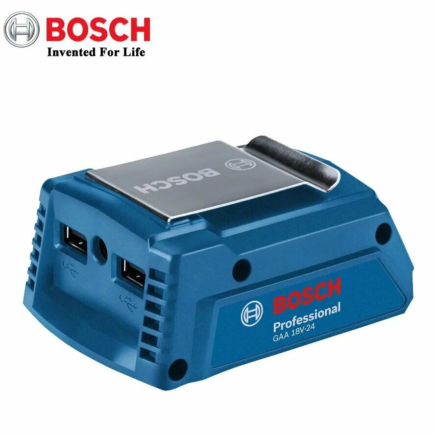 Адаптер для аккумуляторов Bosch GAA 18V-24 с двумя портами USB, совместимый с литий-ионными аккумуляторами Bosch 18 В/14,4 В. ZH