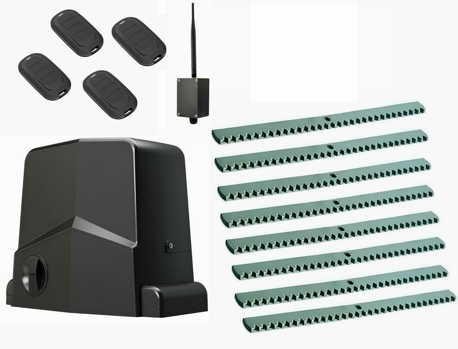 Автоматика для откатных ворот ARW-1000MKIT KR8-BT-T4, комплект: привод, 4 пульта, 8 реек, Bluetooth-модуль