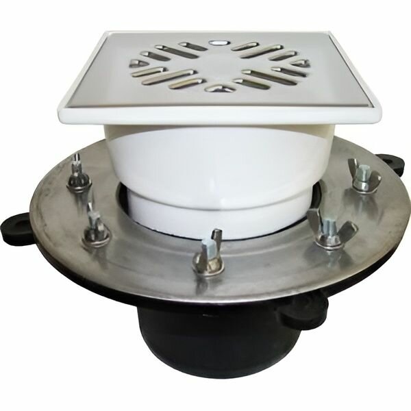 Трап 150*150 с металлической решеткой, с вертикальным выпуском на 110 двухэлементный/Гидропласт