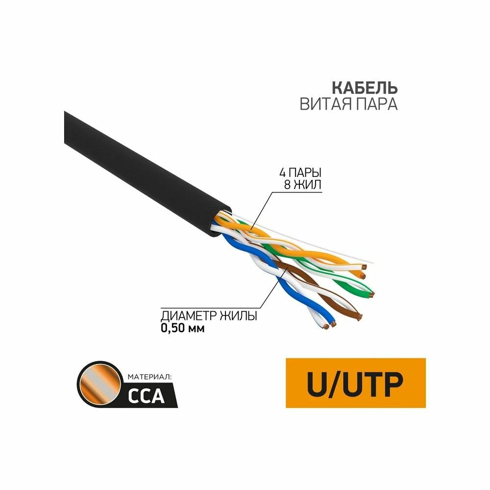 Proconnect (01-0045-3) Кабель UTP CAT5 4 пары (305м) 0.51мм OUTDOOR CCA