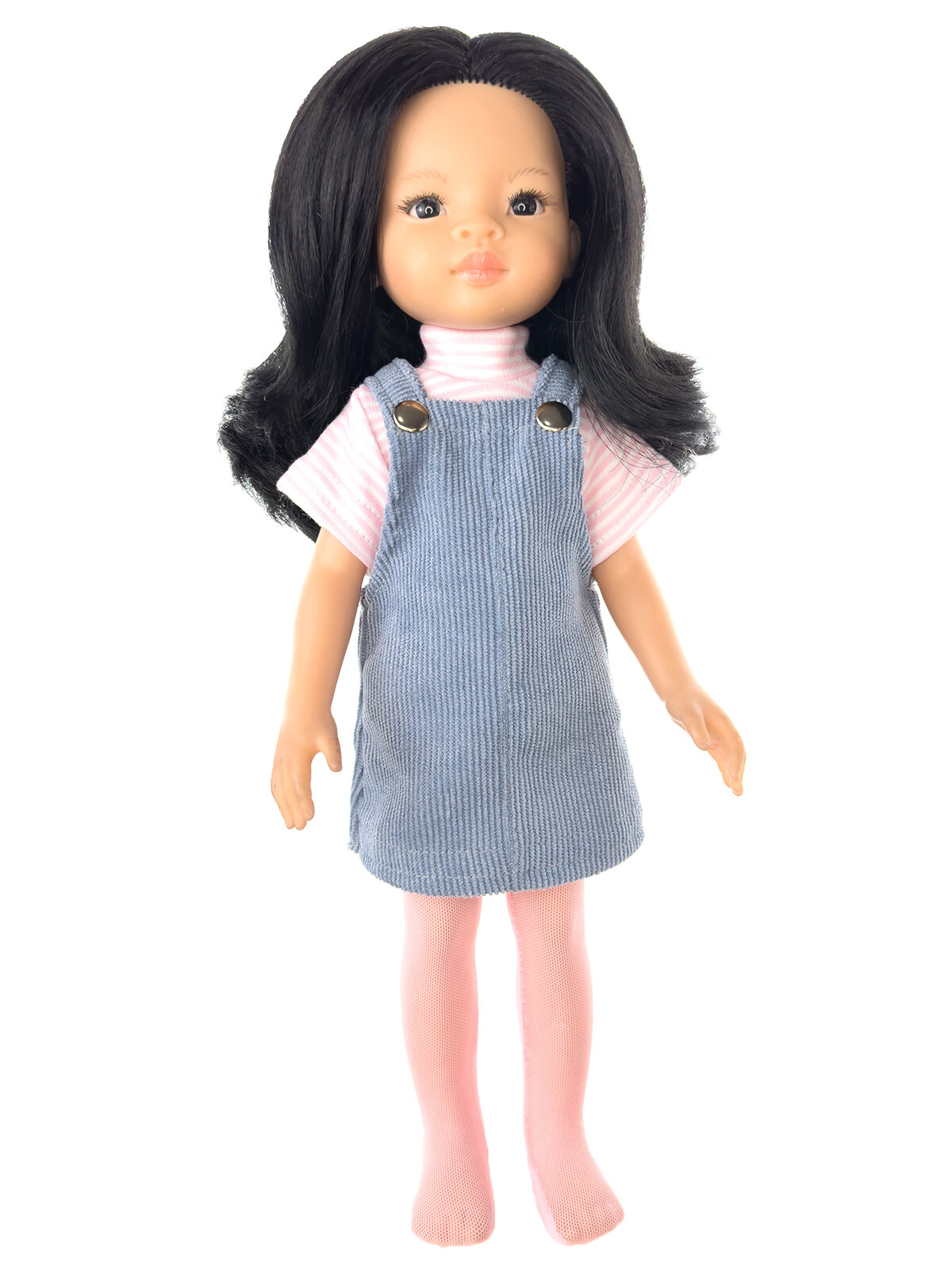 Сарафан, футболка, колготки для куклы "Паола Рейна", для кукол ростом 32-34 см