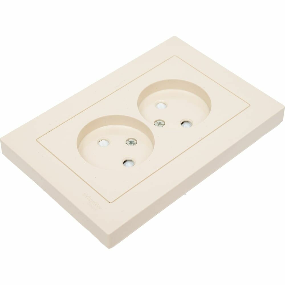 Розетка 2-м СП AtlasDesign 16А IP20 без заземл. защ. шторки в сборе беж. SE ATN000222