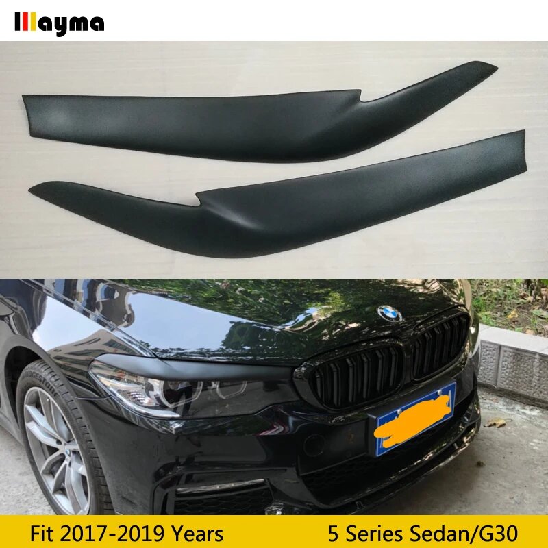 Автомобильные передние фары из стекловолокна для BMW 5 серии 525i Седан 2017 2018 2019 матовый черный праймер FRP передние фары веки G30