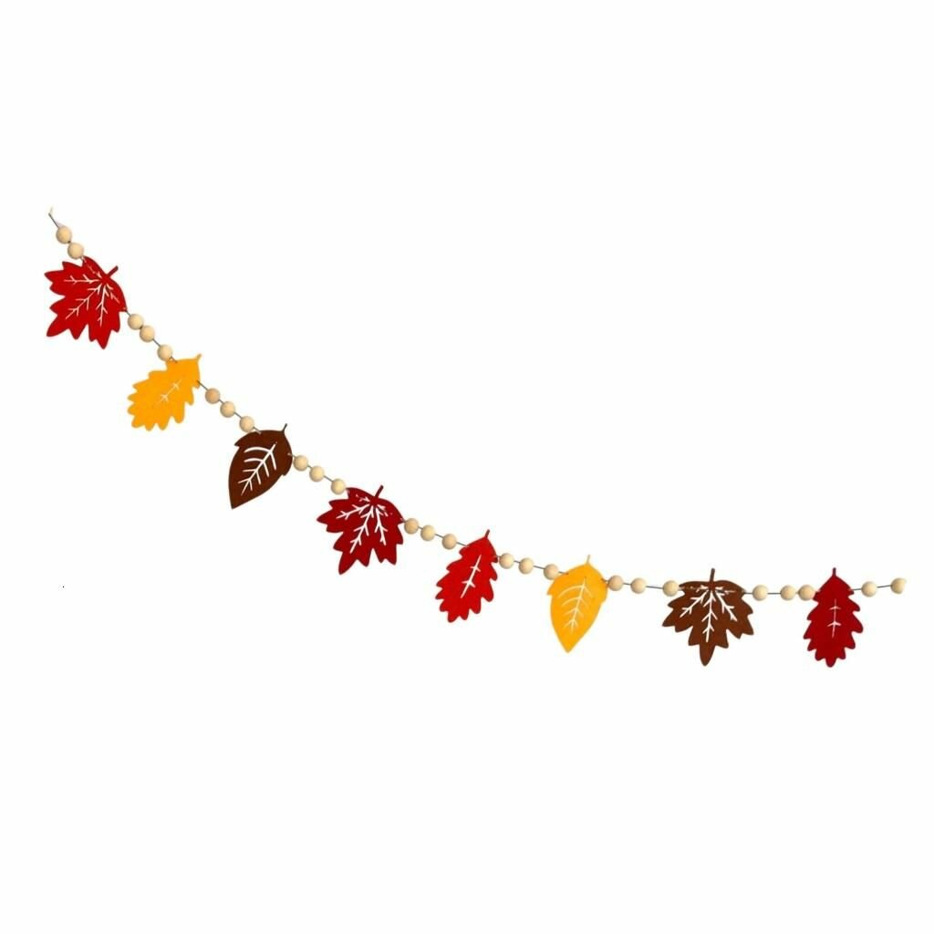 Яркие фетровые гирлянды с деревянными бусинами для украшения дверей и полок, - A001