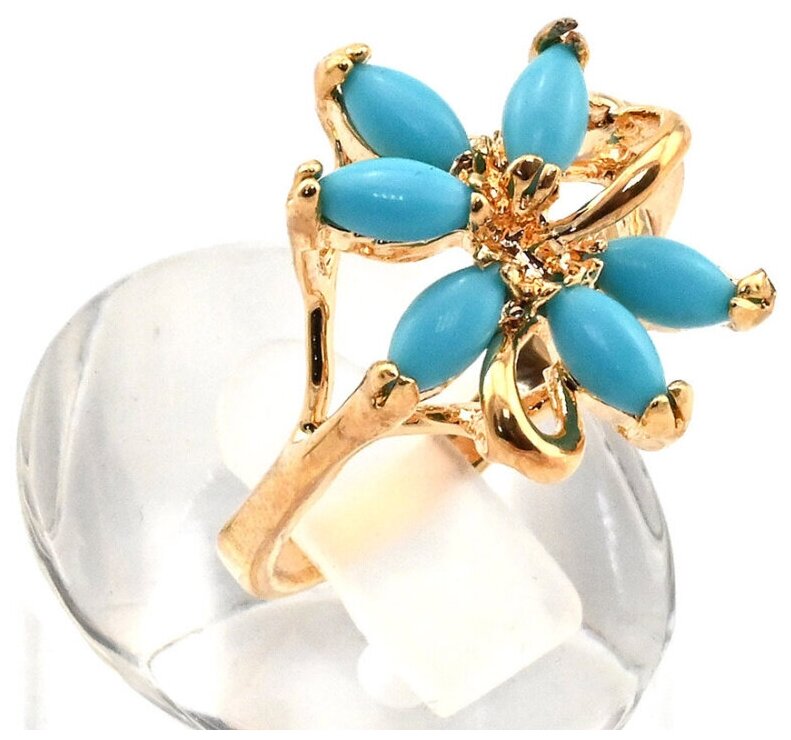 Кольцо, бирюза, бирюза синтетическая