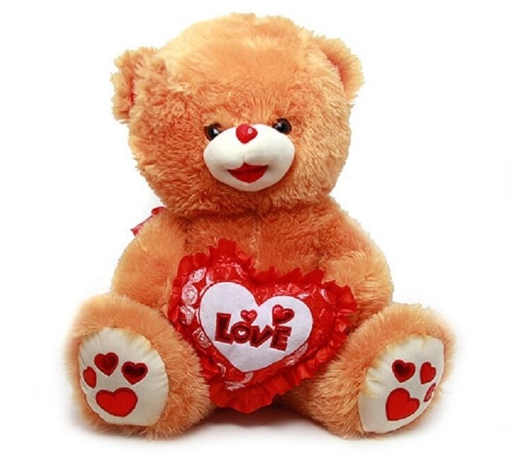 Мягкая игрушка мишка с сердцем, цвет рыжий 150 см