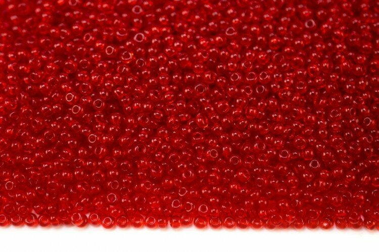 Бисер чешский PRECIOSA круглый 13/0 90050 красный прозрачный, 25г