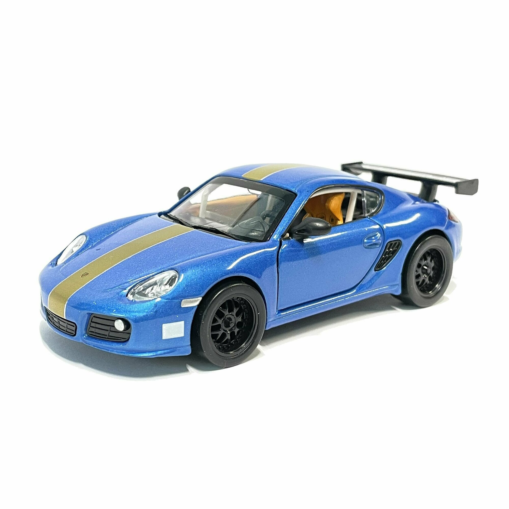 Модель машины Porsche Cayman S Scale / Машинка Порше Кайман 1:32 (масштабная модель) (14 см) синий инерционный механизм