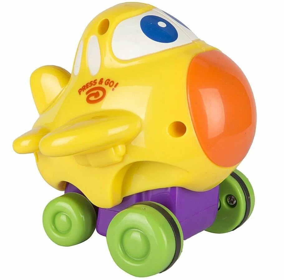 Игрушка мини самолетик Желтый Нажми и поедет