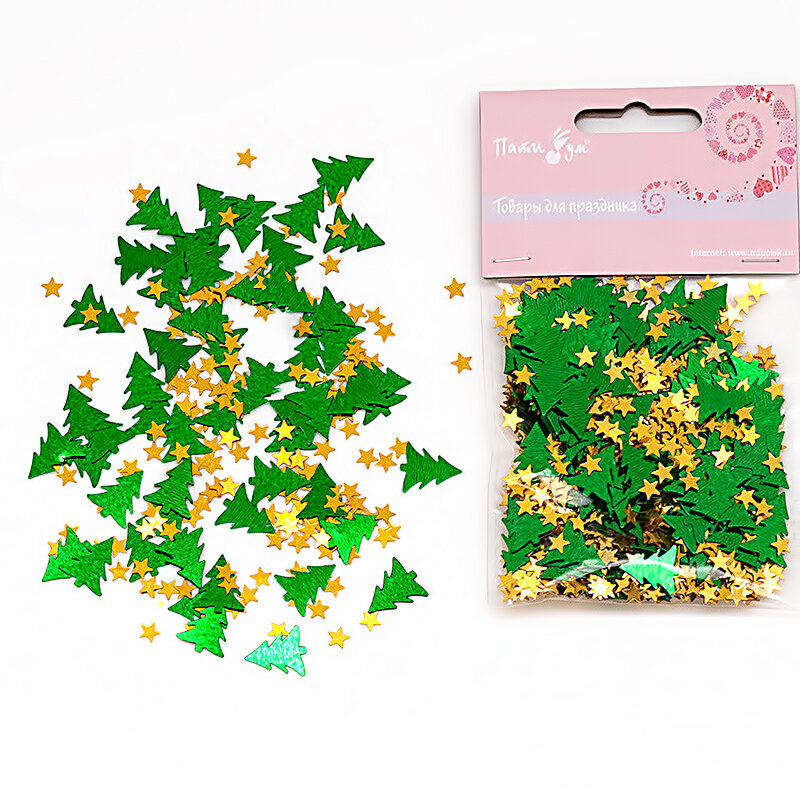 Патибум конфетти фольгированное Ёлочки 14 г CF2416-MX76 украшение для праздников и подарков