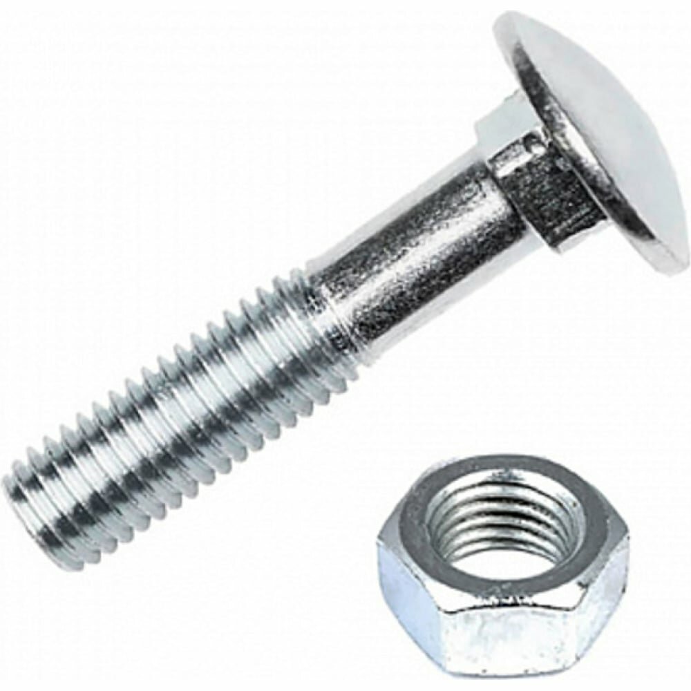 Мебельный болт с гайкой Tech-Krep DIN603 оцинк. М6х80 6 шт 108766