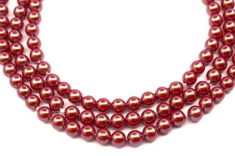 Жемчуг Preciosa Maxima, цвет pearlescent red, 4мм, 704-043, 10шт