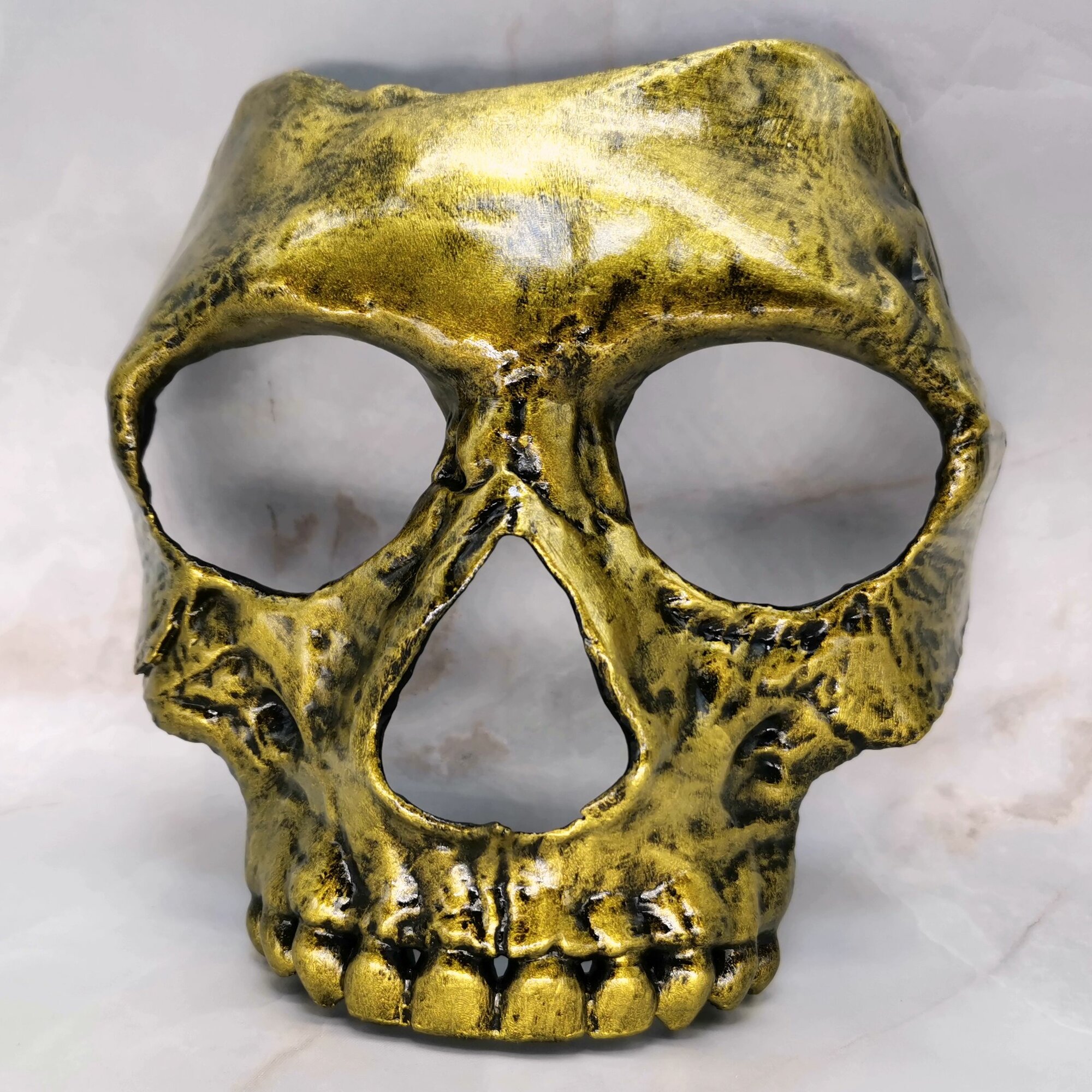 Маска карнавальная "Череп Гоуста", пластик, ручная роспись, универсальная, золотая