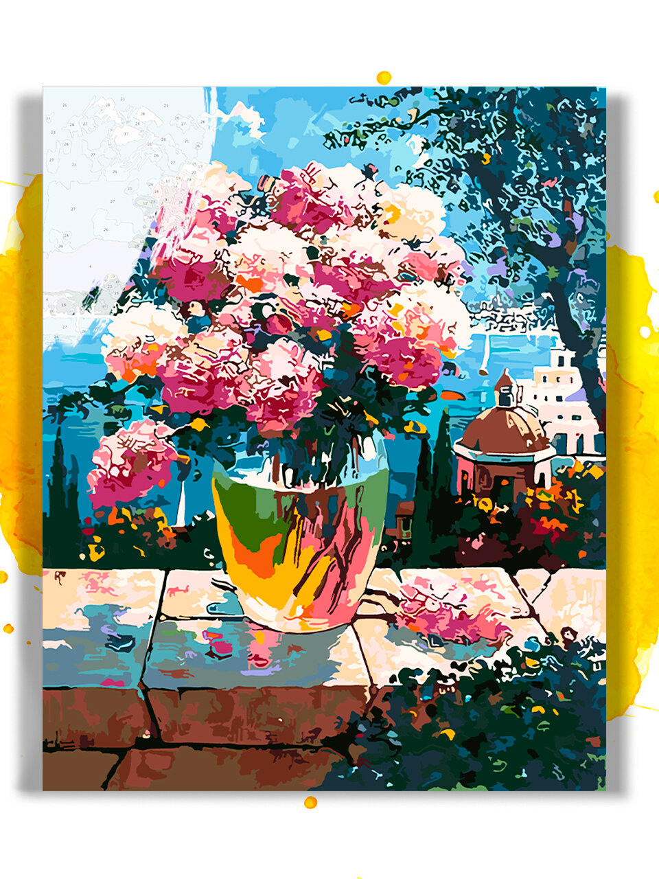 Картина по номерам на холсте Солнечная гортензия, 40 х 50 см