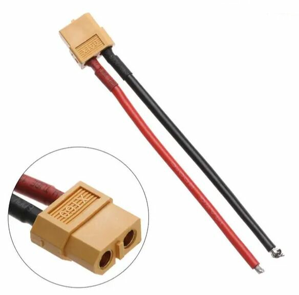 Разъем XT60 мама с кабелями 10 см.