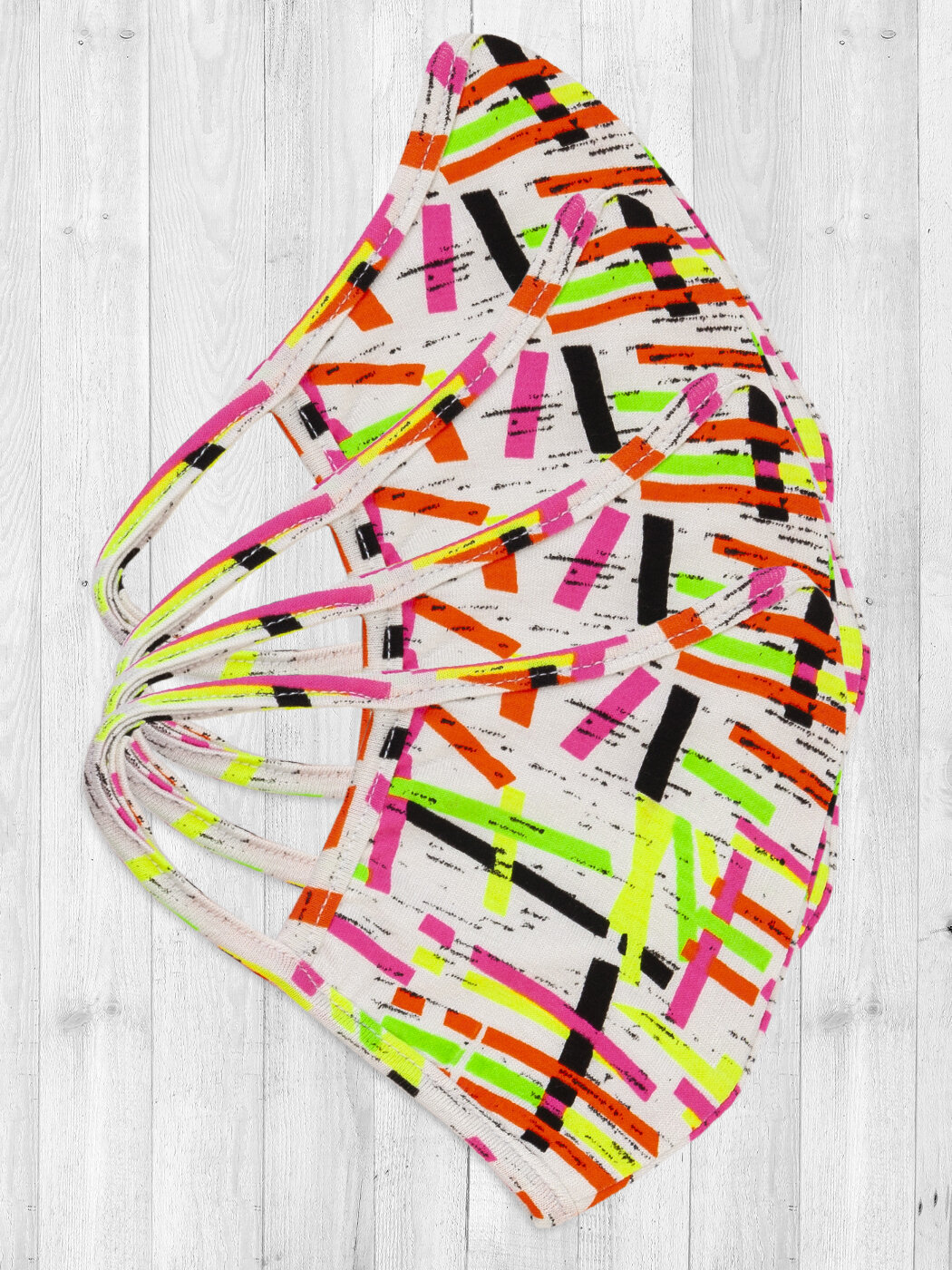 Тканевая маска для лица защитная "Неоновая стружка"