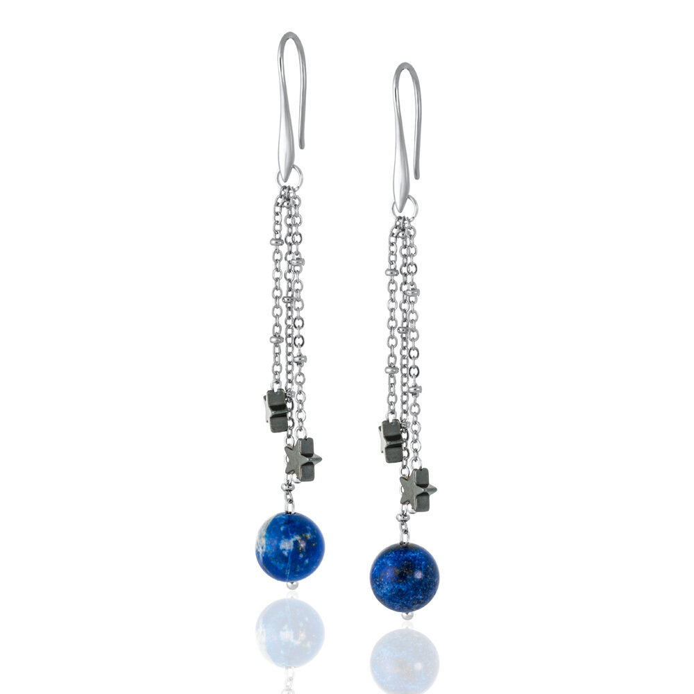 Серьги с подвесками, лазурит