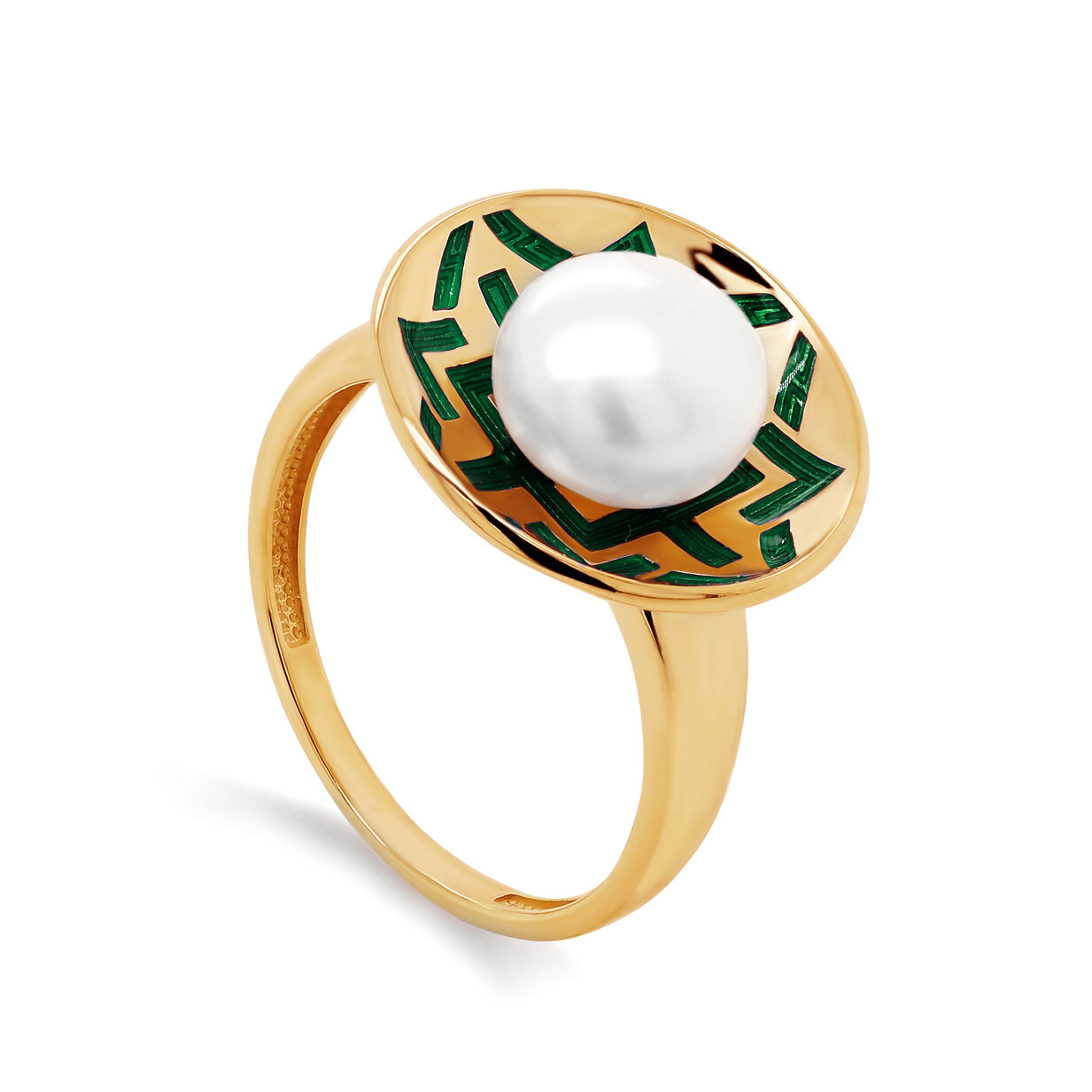 Кольцо тонкое, серебро, 925 проба, жемчуг