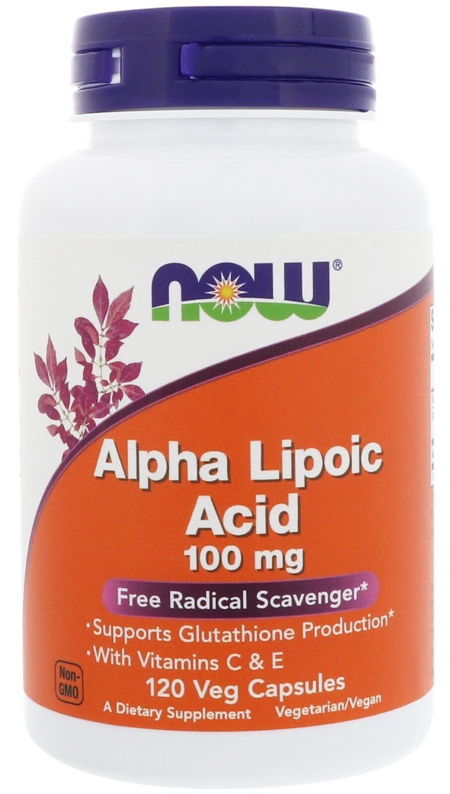 NOW Foods Alpha Lipoic Acid 100 мг vitamin C and E 120 капсул