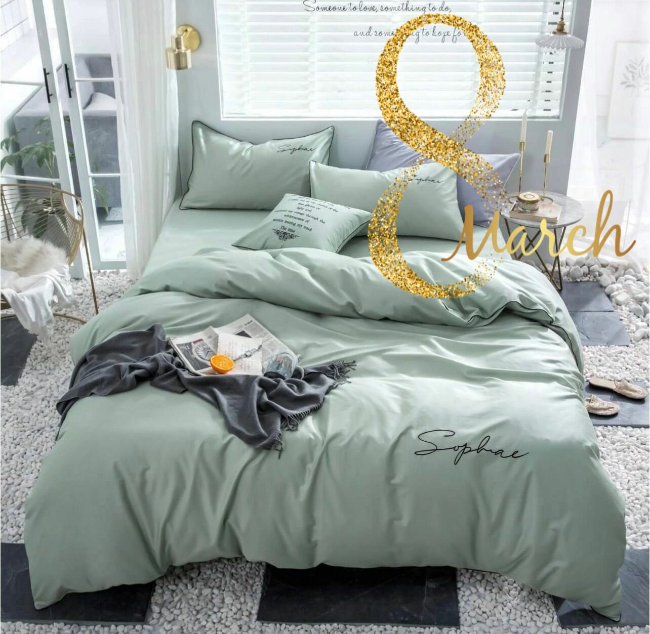 Постельное белье евростандарт двуспальное/евро Сатин Mency Жатка/ пододеяльник 200x220/простыня 220x240/ Наволочки 50x70-2шт 70x70-2шт, Цвет Оливковый