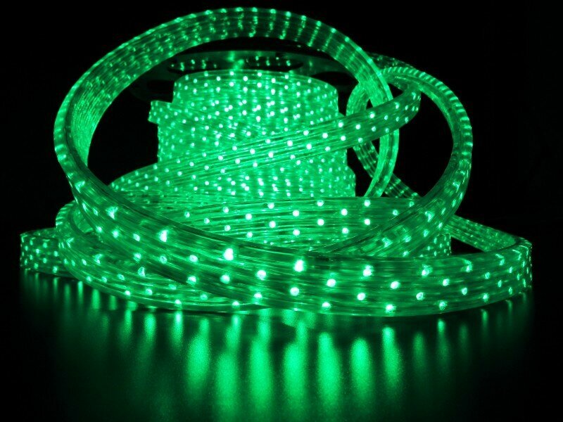 Дюралайт светодиодный LED 4W зеленый 10 метров + шнур питания