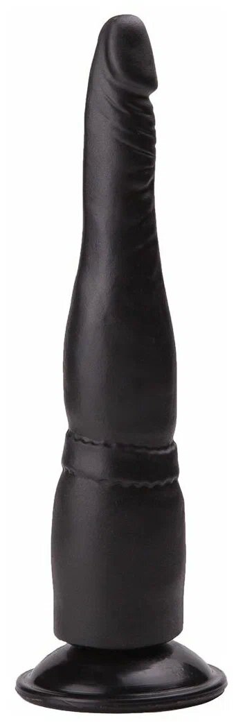 Чёрный анальный фаллоимитатор на подошве-присоске - 18,5 см.
