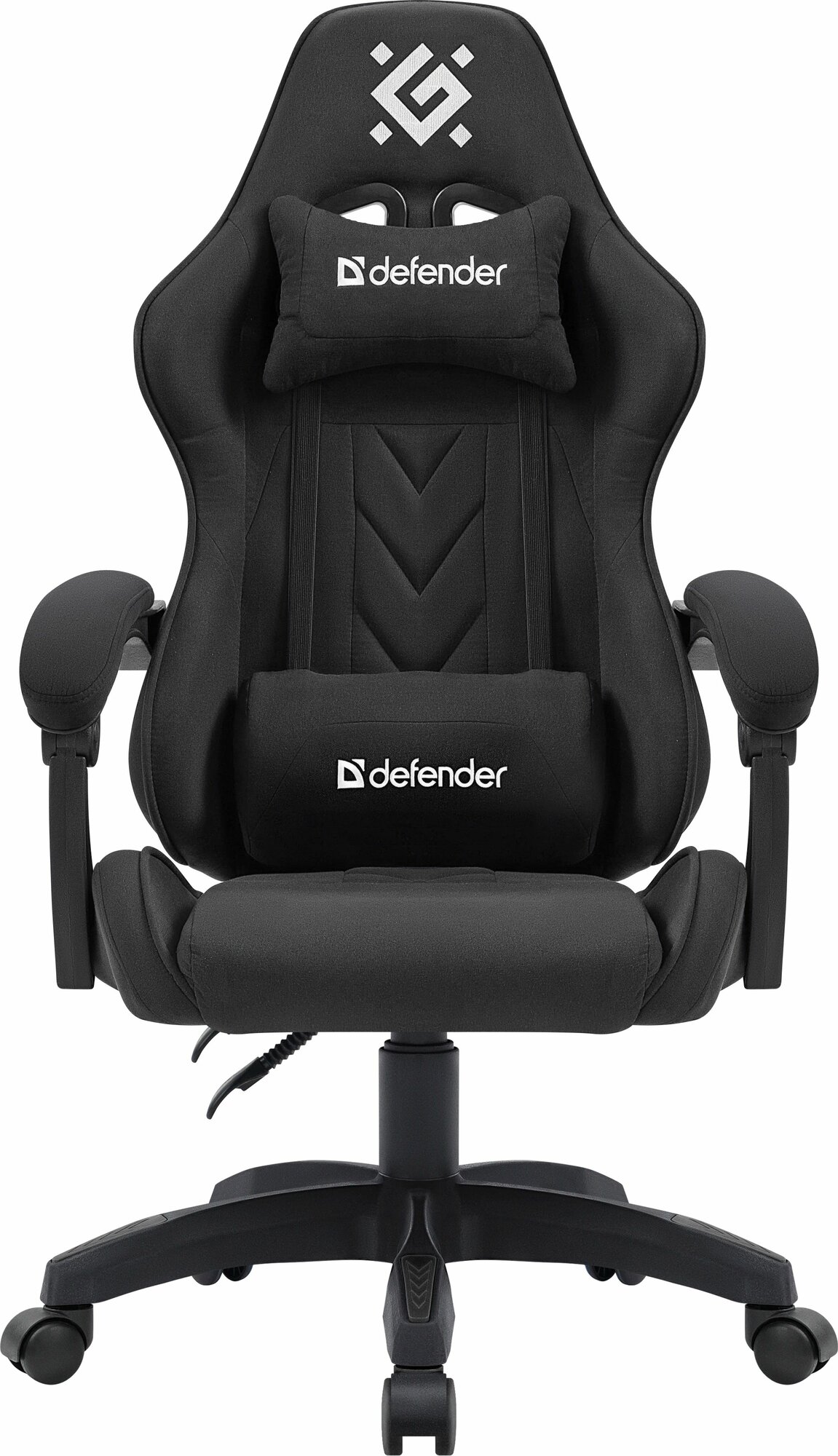Игровое кресло/компьютерное кресло на колесиках Defender Breeze Черный, Износостойкий текстиль, 2 подушки