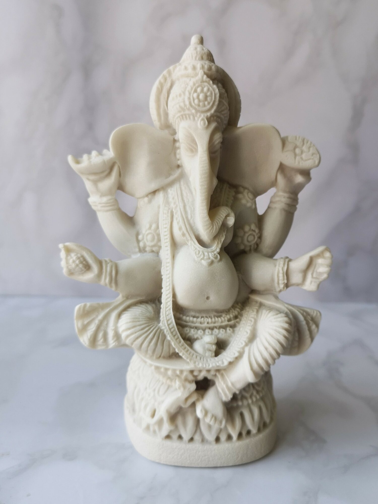 Статуэтка Ганеша (Бог Слон), 16,5см. Белый, мраморная крошка