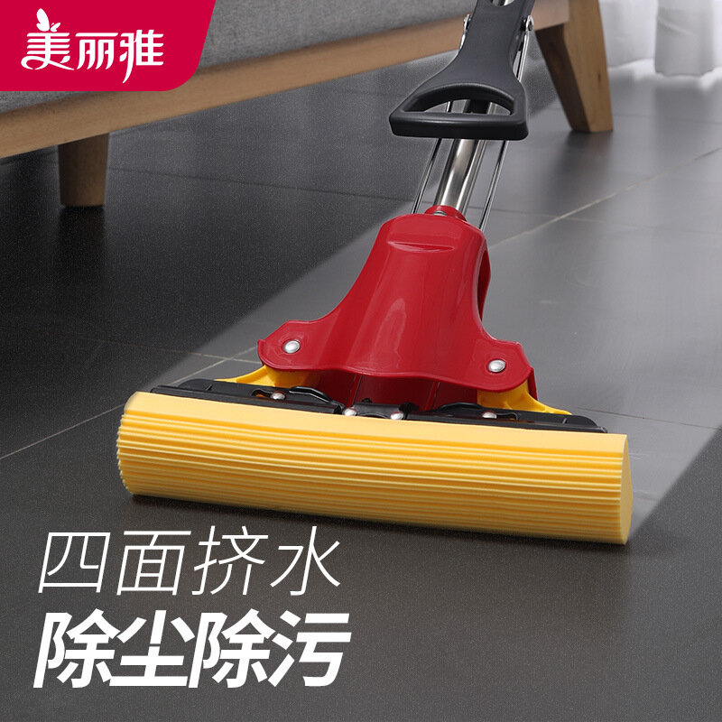 Швабра Meiliya Shuangfei "Ласточка", 4-х сторонний отжим, резиновая, хлопок