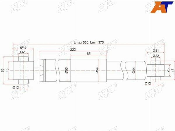 . SAT Амортизатор задний для NISSAN QASHQAI/DUALIS/ROGUE S35/X-TRAIL 07- LH RH