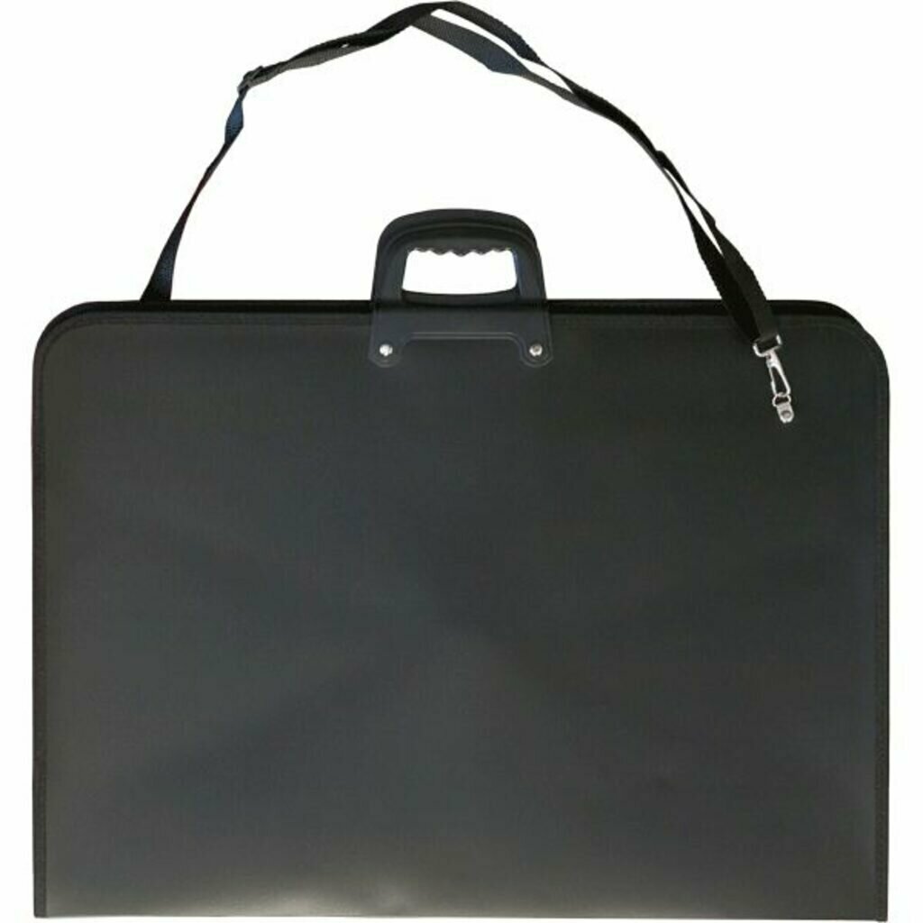 Папка А2 (600*425) для чертежей и рисунков, с пласт. ручками и ремнем через плечо