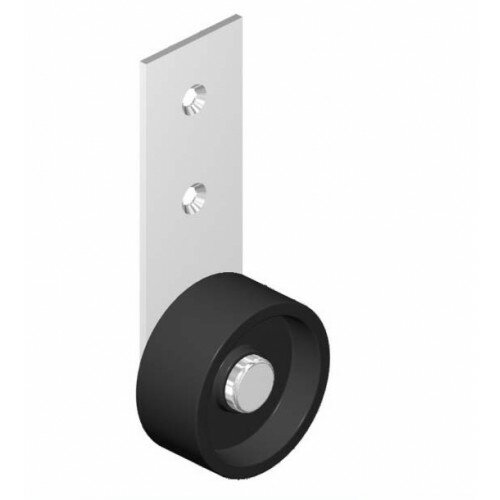 Колесо мебельное 4шт, викарт 40мм, узкая пластина, черный пластик