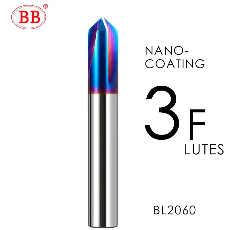 BB V-образная фреза с зенковкой, твердосплавная фаска, край для снятия BL2060, 14mm, 120 Degree