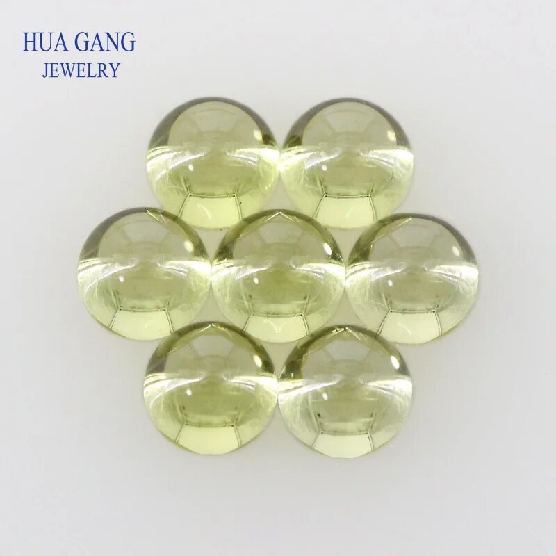 Фианит кабошон Olive Yellow 5 мм (20шт)