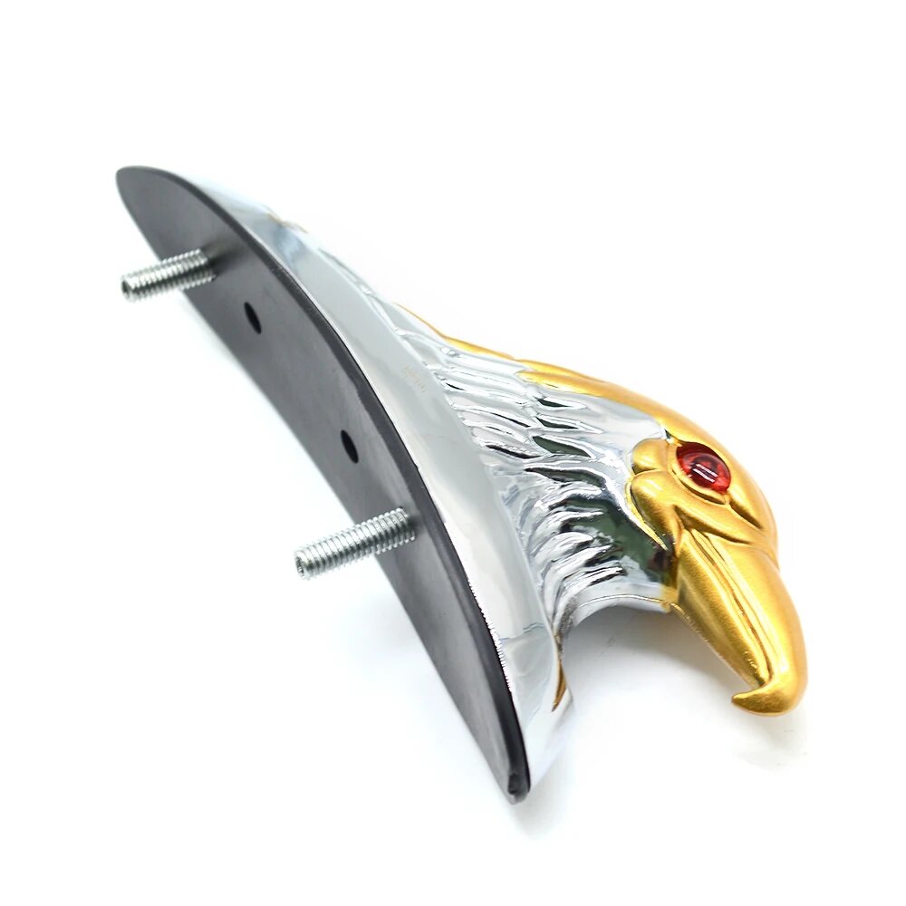 Голова орла, украшение на крыло, хромированное золото, глаз с подсветкой, красные вещи для украшения мотоцикла, аксессуары для мотоцикла, велосипед на заказ, ретро