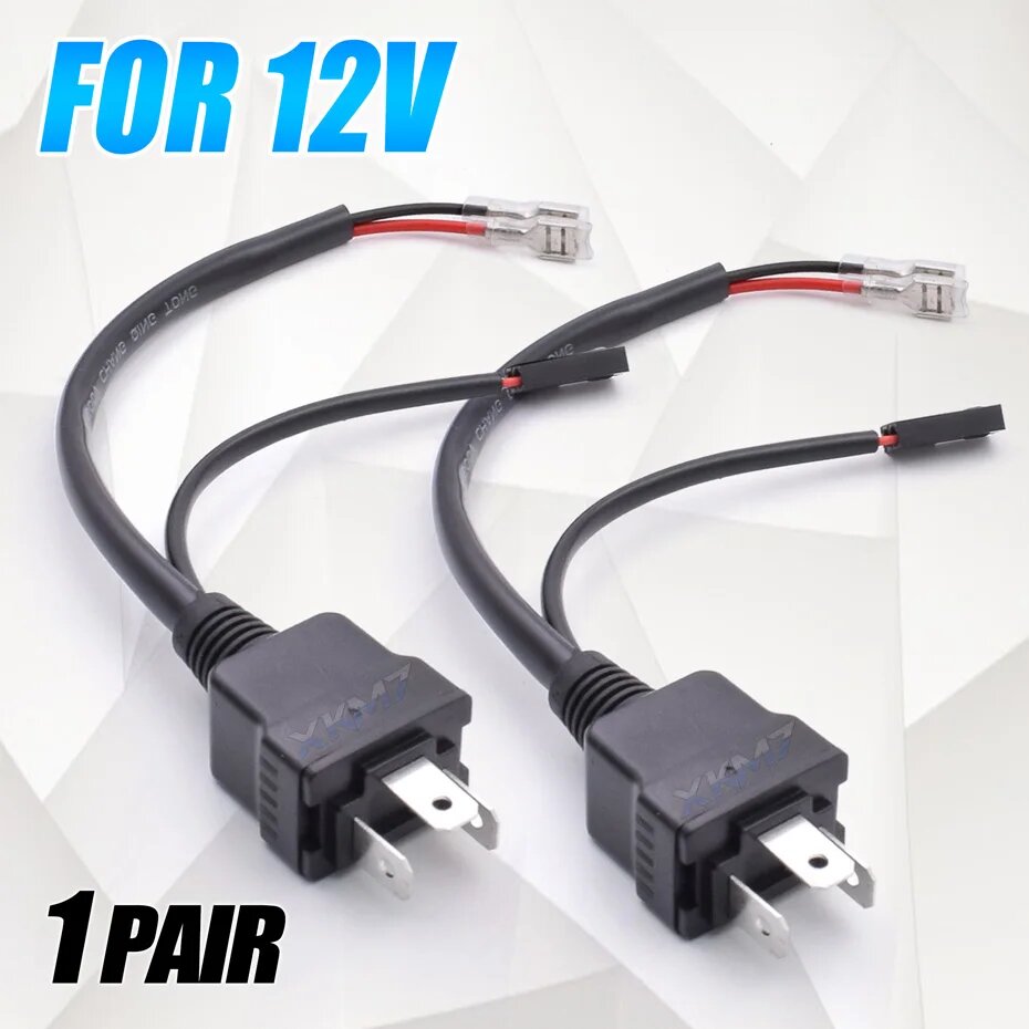 Стандарт H4 9003, реле, жгут проводов 12 В, 24 В для двухсторонней линзы проектора, 1 Pair for 12V