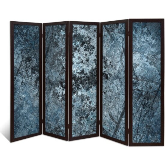 Ширма перегородка Декор Депо для комнаты деревянная "Железо" двухсторонняя с картинкой (уют) 5 створок венге 176х230 см 18 кг