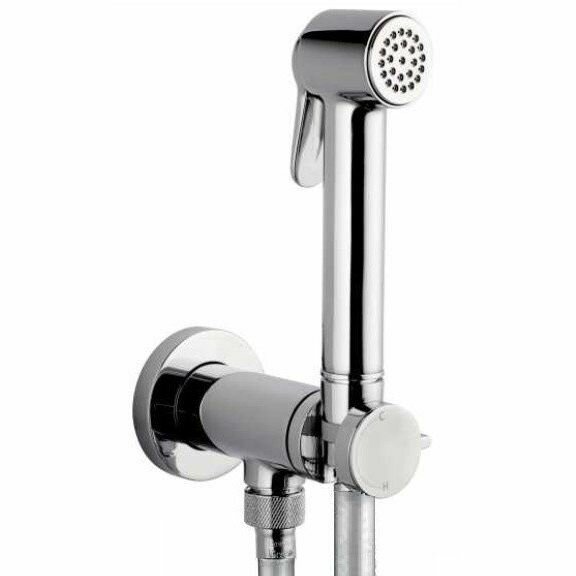 Гигиенический душ Bossini (Боссини) Paloma с прогрессивным смесителем, лейка металлическая, шланг 125 см, цвет: черный матовый E37007B.073