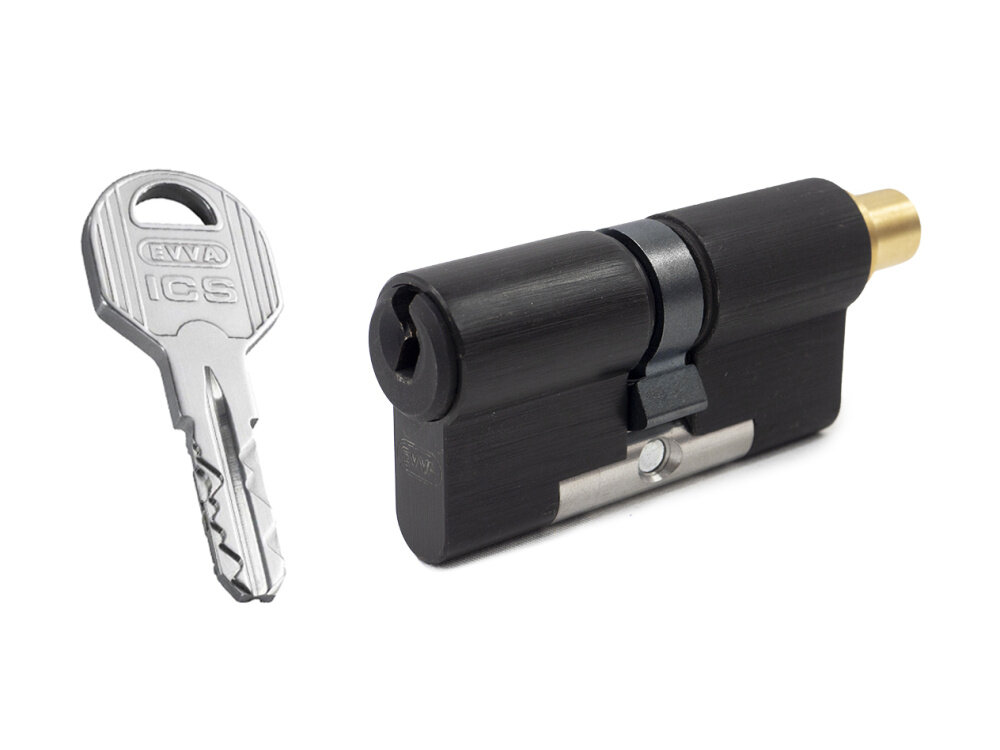 Цилиндр EVVA ICS ключ-вертушка 72мм (размер 31х41В мм) - Черный (3 ключа)