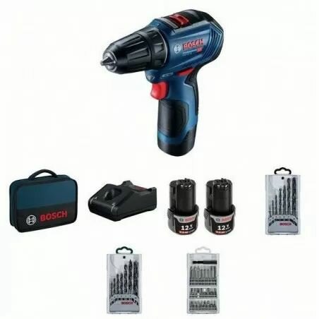 Дрель-шуруповерт Bosch GSR 12V-30, 2 x 2,0 Ah + Сумка + Аксессуары (06019G9001)