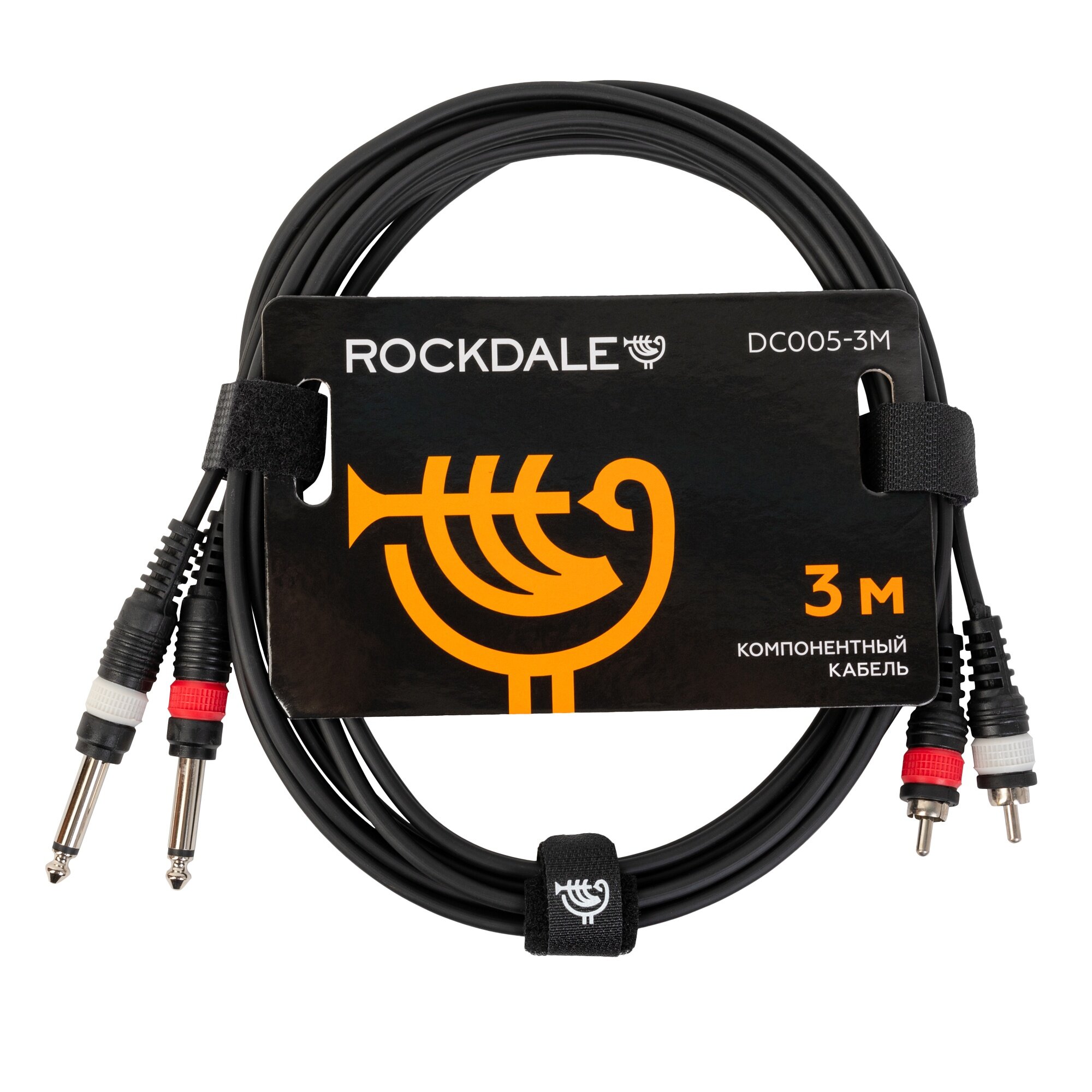 Кабель компонентный RCA-Jack ROCKDALE DC005-3M, 3м (прямой-прямой)