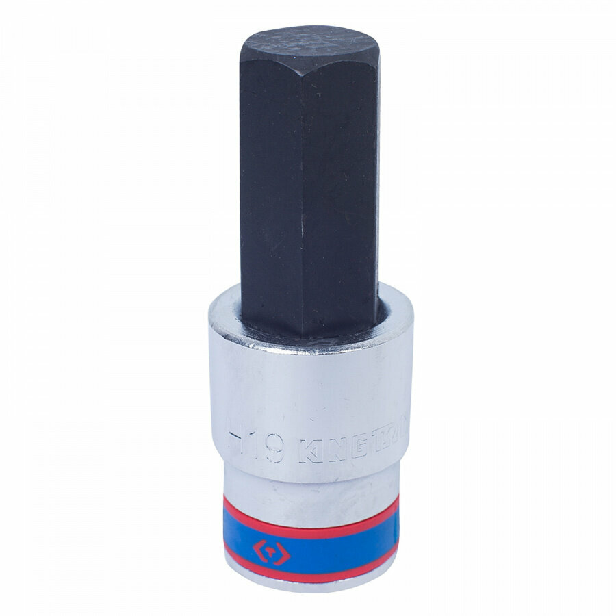 Насадка (бита) торцевая 1/2", HEX, 19 мм, L = 80 мм KING TONY 403519