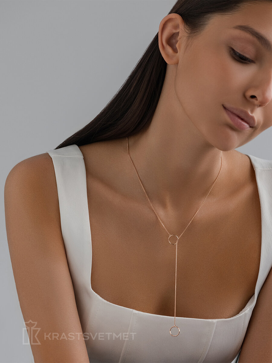 Колье, красное золото, 585 проба