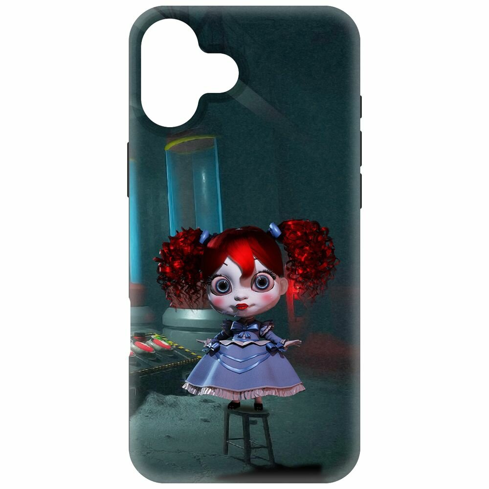 Чехол-накладка Krutoff Soft Case Хаги Ваги - Кукла Поппи для iPhone 16 Plus черный