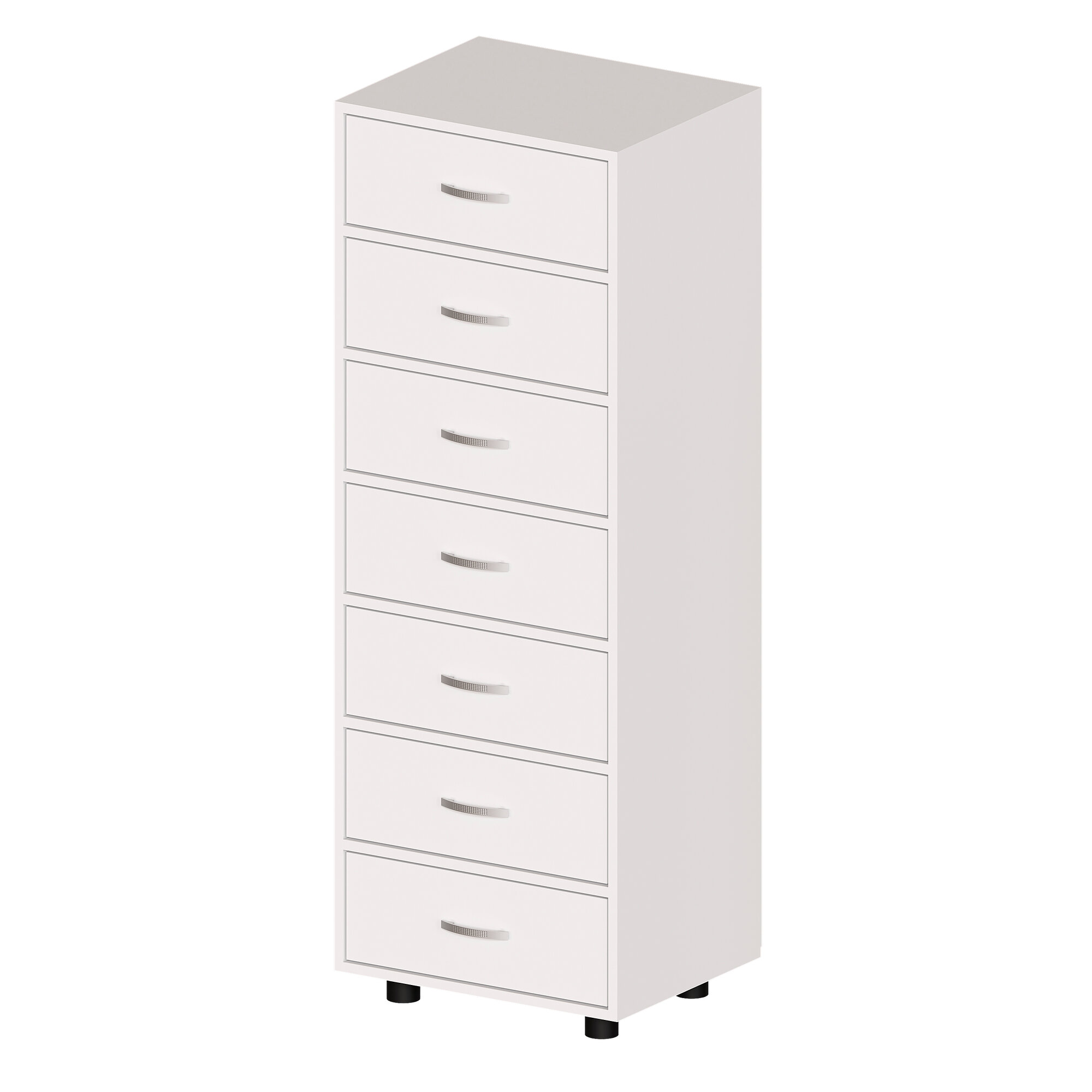 Комод СитиМебель-10 Ширина 50 см, Глубина 40 см, Высота 141 см, цвет: белый