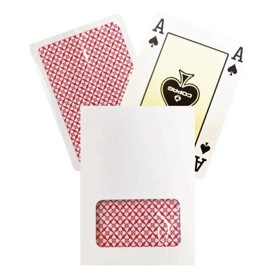 Карты игральные Copag Regular index, красные, белая коробка, пластик