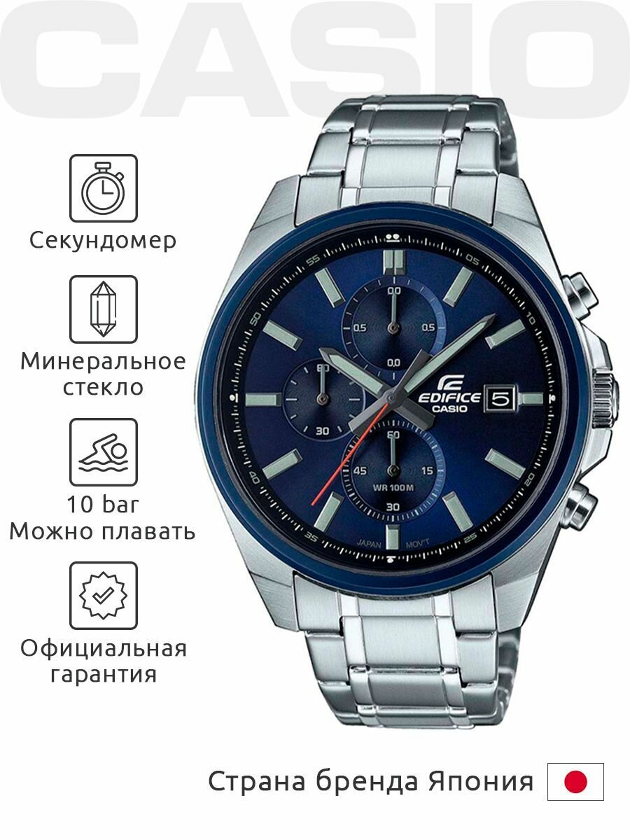 Наручные часы CASIO Edifice, синий/серебряный