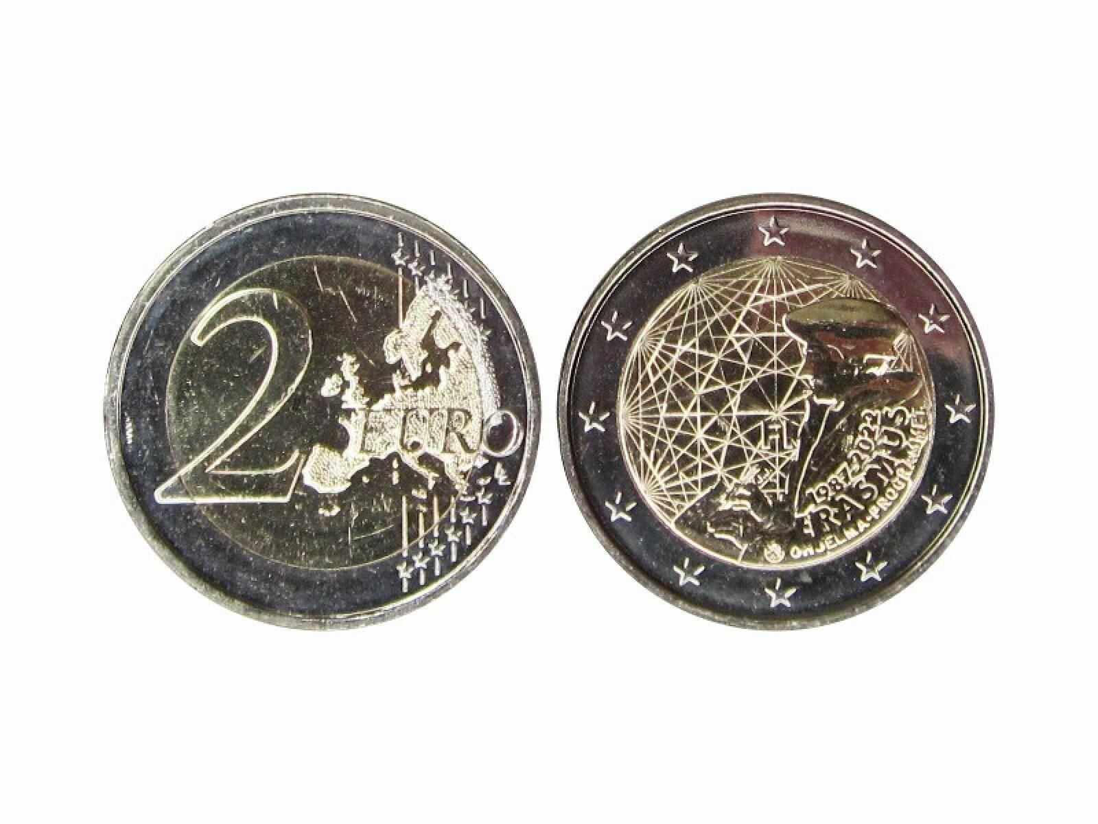 2 евро Финляндии 2022 г. 35 лет программе Эразмус